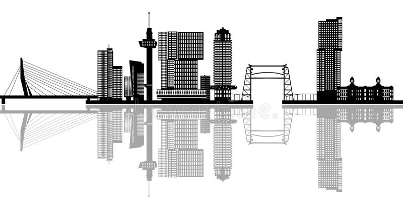 Rotterdam Skyline with Hotel, Landmarks Stock Vector - Illustration of ...