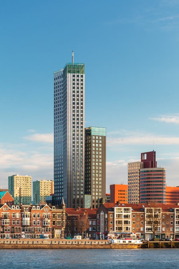 Rotterdam Skyline with Houses and Skyscrapers Stock Photo - Image of ...