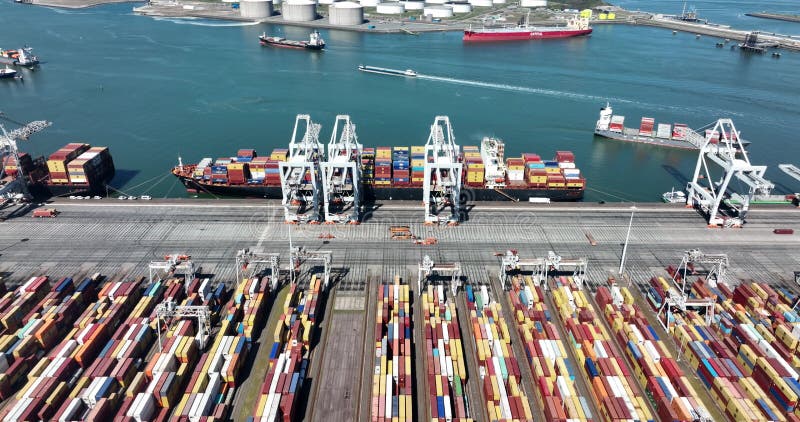 Rotterdam, 18th of April 2022, the Netherlands. Container Terminal ...