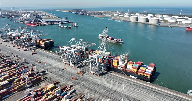 Rotterdam, 18th of April 2022, the Netherlands. Container Terminal ...