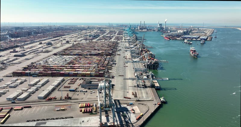 Rotterdam, 18th of April 2022, the Netherlands. Container Terminal ...