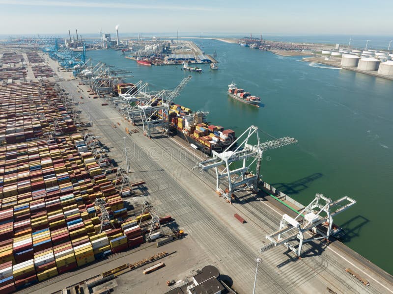Rotterdam, 18th of April 2022, the Netherlands. Container Terminal ...