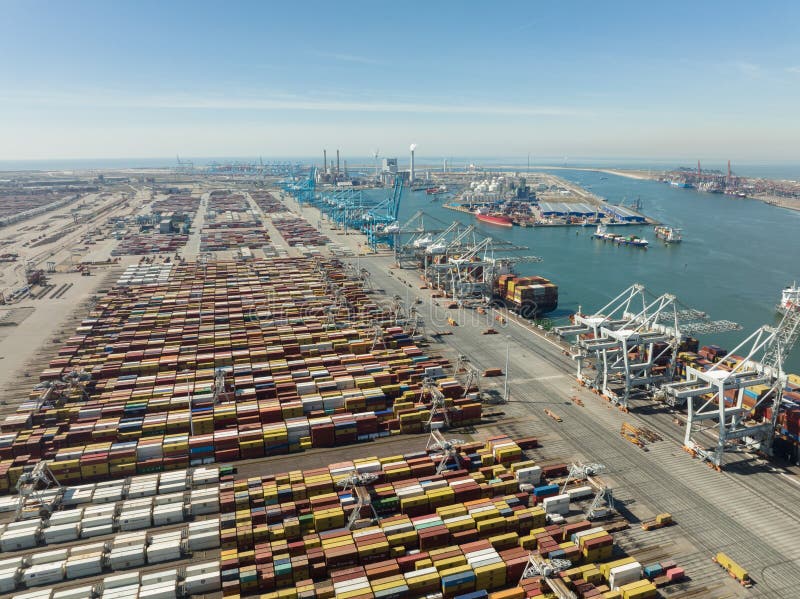 Rotterdam, 18th of April 2022, the Netherlands. Container Terminal ...