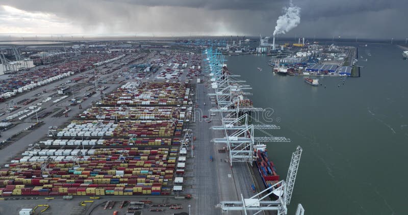 Rotterdam, 19th of January 2023, the Netherlands. Aerial Drone Video ...