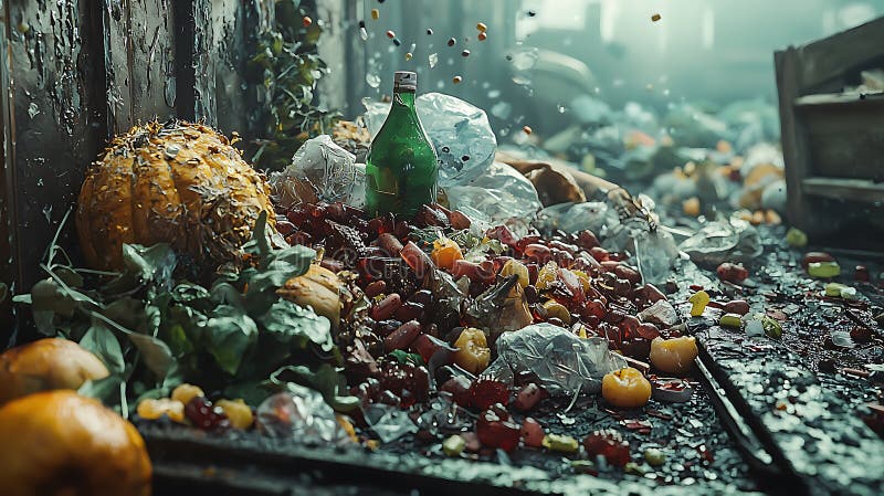 Rotting Fruits and Plastic Waste Create Vivid Scene of Pollution and ...