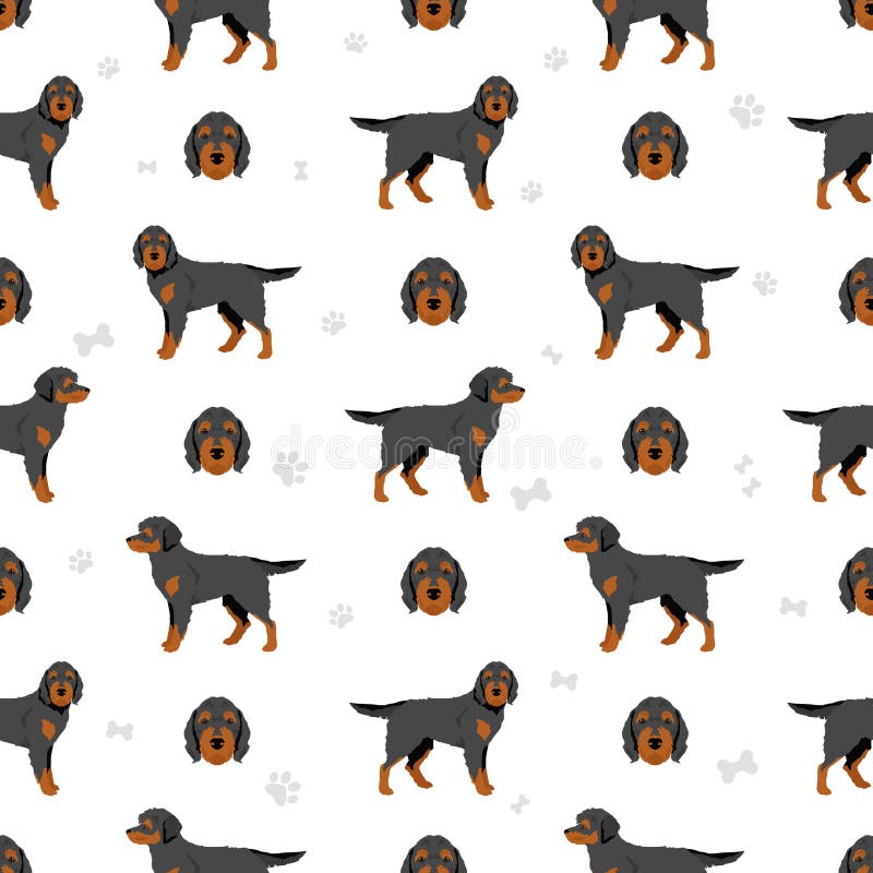 Rottle Seamless Pattern. Rottweiler Poodle Mix Stock Vector ...