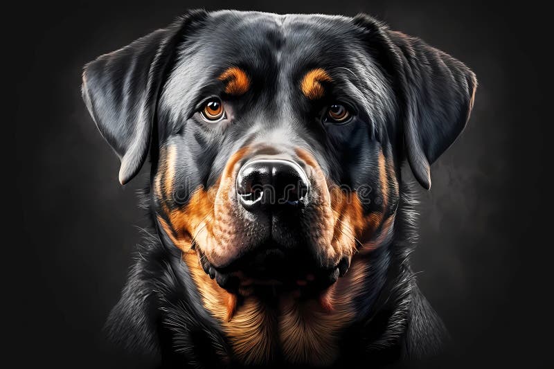 Rottweiler Dog Portrait. Generative Ai Design Stock Illustration ...