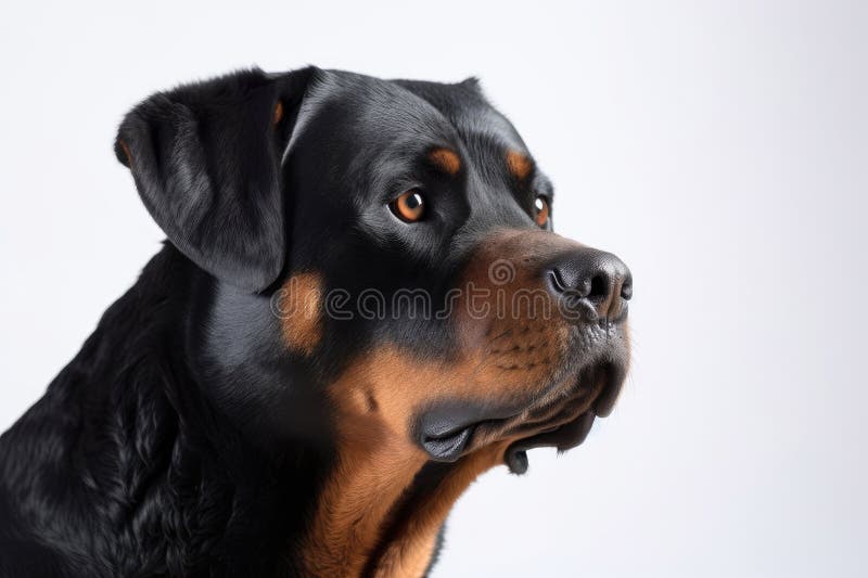 Rottweiler Dog on White Background. Generative AI Stock Illustration ...
