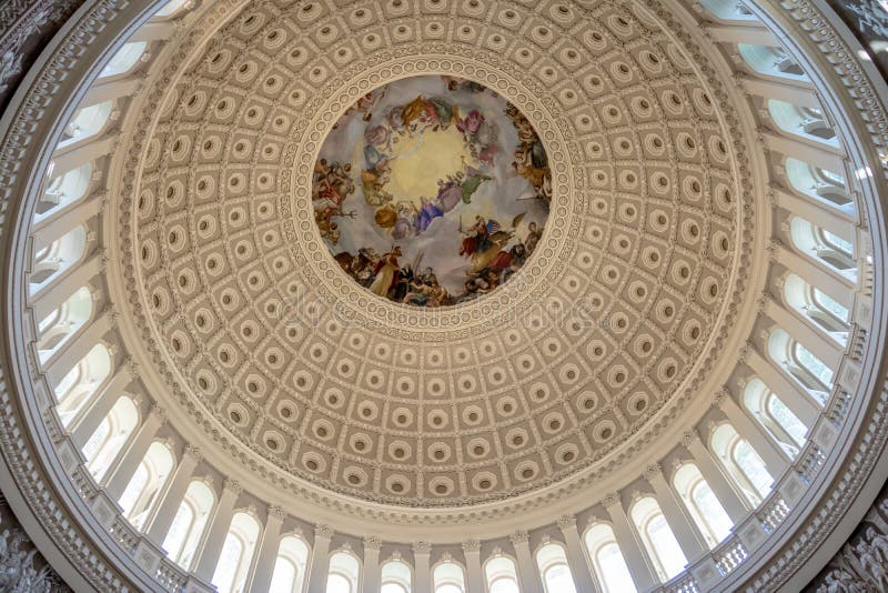 Inside of the U.S. Capitol Dome Stock Photo - Image of legislative ...