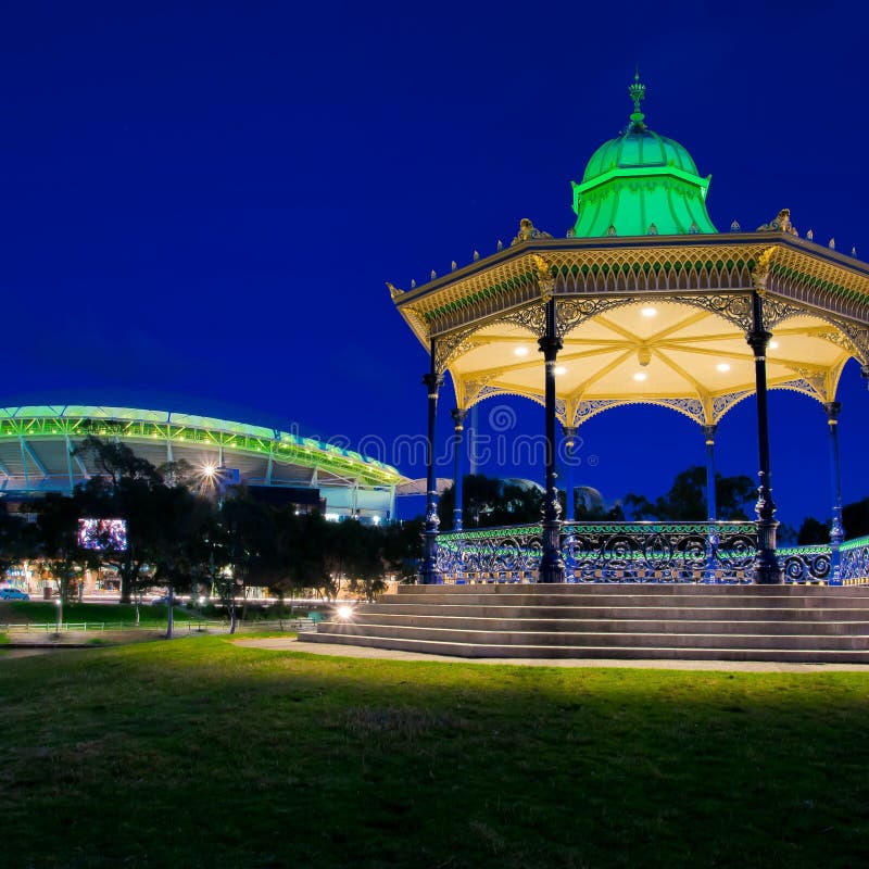 Elder Park Rotunda at Night Stock Photo - Image of night, adelaide ...