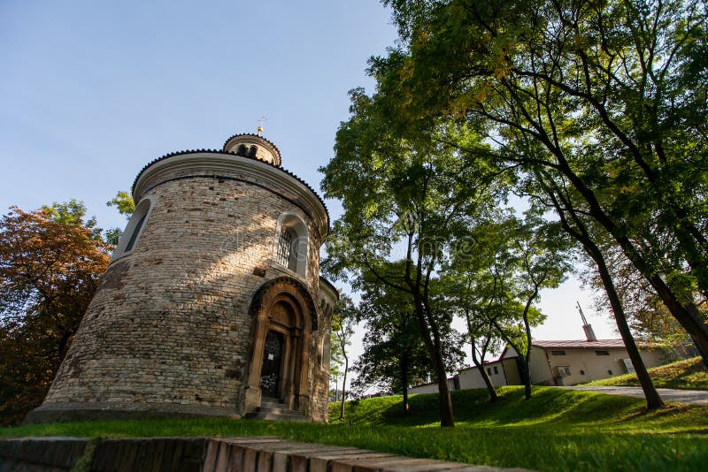 Rotunda Sv. Martina in Prague Stock Photo - Image of inside, cityscape ...