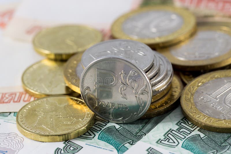 Rouble coins stock photo. Image of russian, macro, dividend - 59471976