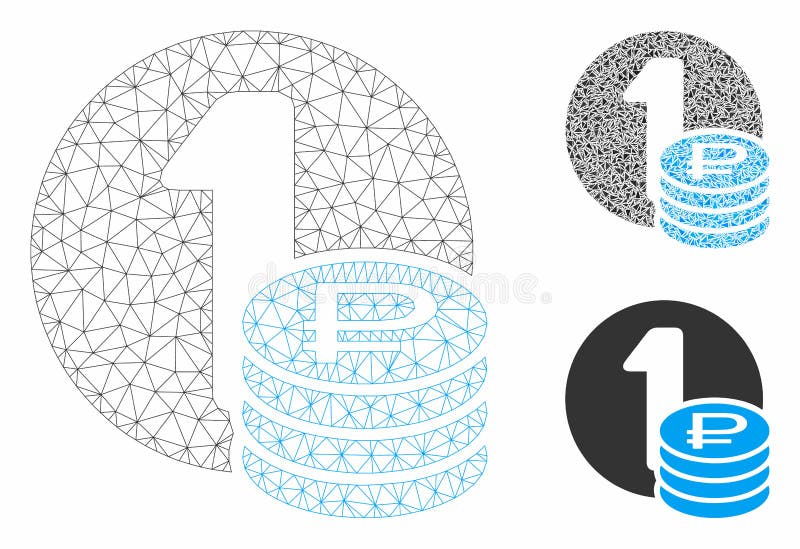 Rouble Coins Vector Mesh Network Model and Triangle Mosaic Icon Stock ...