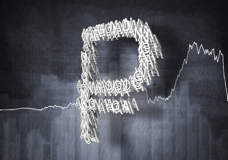 Rouble currency rate stock illustration. Illustration of market - 198047573