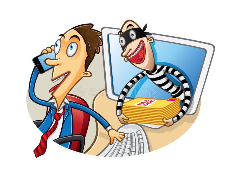 Roubo Do Original Dos Desenhos Animados Ilustração do Vetor ...