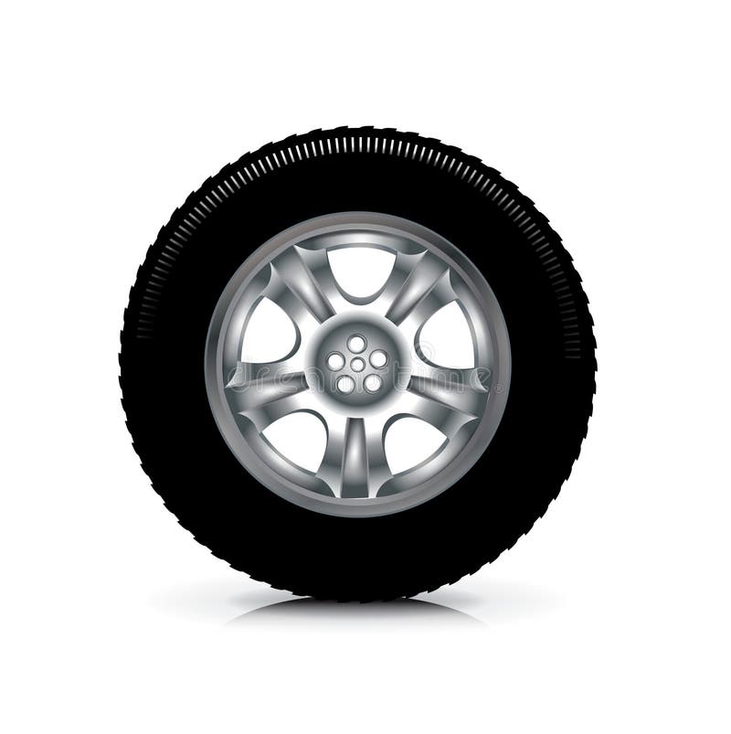 Roue De Voiture Simple D'isolement Sur Le Blanc Illustration de Vecteur ...