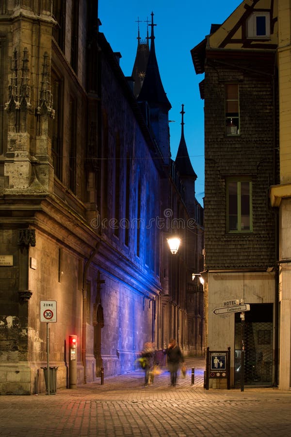 Rouen at night stock photo. Image of medieval, exploring - 41891656