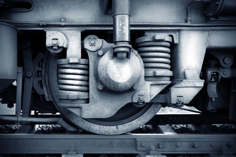 Roues De Train Sur Des Rails Image stock - Image of ressort, rotation ...