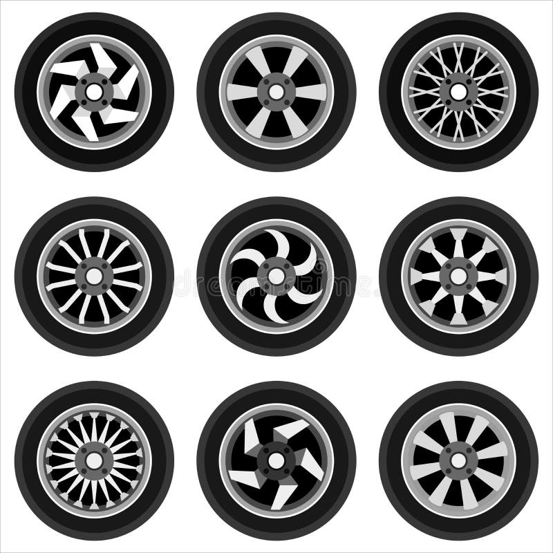 Roues pour des voitures illustration de vecteur. Illustration du ...