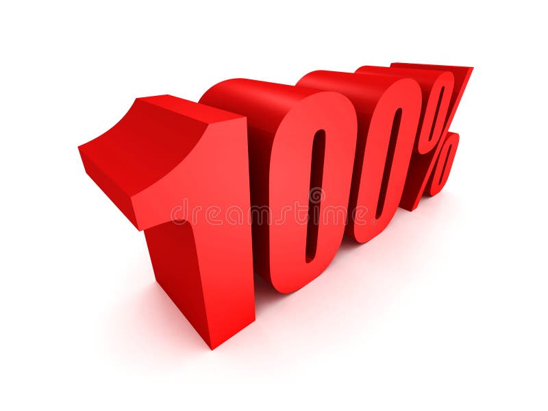 Symbole De Rouge De Cent Pour Cent 100% Avec La Cible Et La Flèche ...