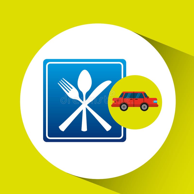 Icône De Panneau Routier De Restaurant, Style 3d Isométrique ...