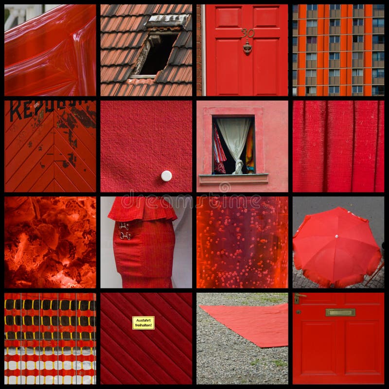 Collage des objets rouges image stock. Image du cuisine - 28061501