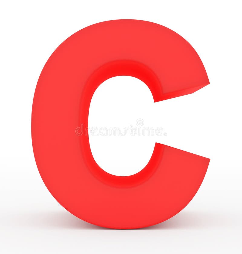 Rouge De La Lettre C 3d Sur Le Blanc Illustration Stock - Illustration ...