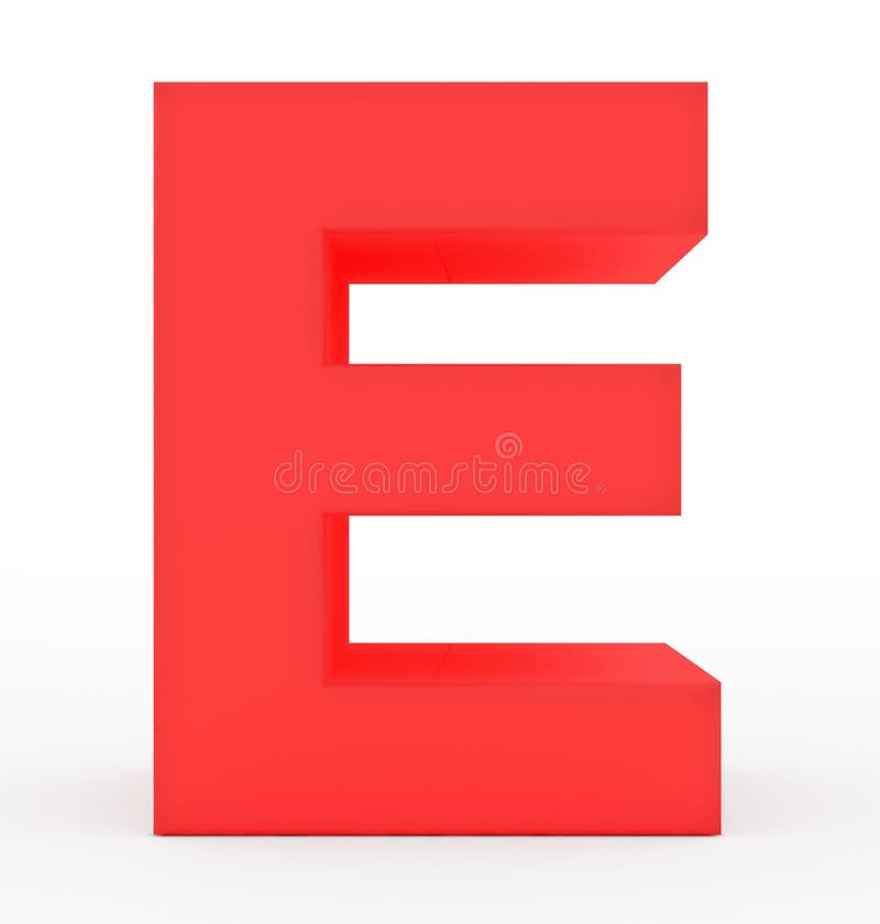 Rouge De La Lettre E-3D Sur Le Blanc Illustration Stock - Illustration ...
