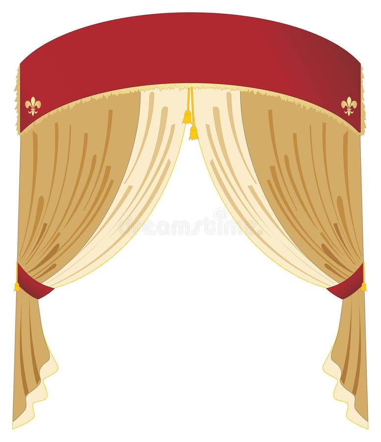 Rideau Vectoriel Rouge Et or Illustration de Vecteur - Illustration of ...