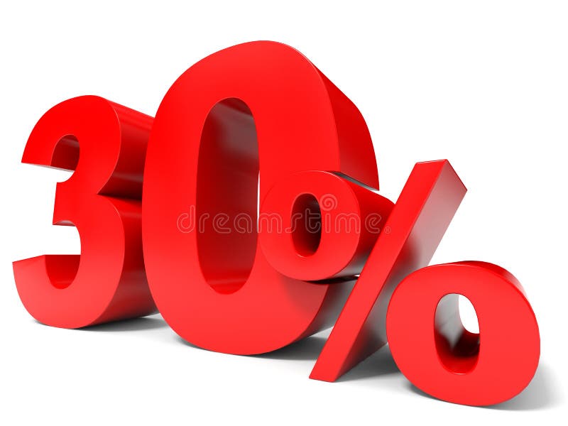 Rouge Trente Pour Cent Escompte 30% Illustration Stock - Illustration ...