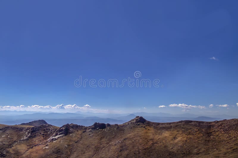 Rough Bare Mountain Ridge Above the Tree Line, with View of Beautiful ...