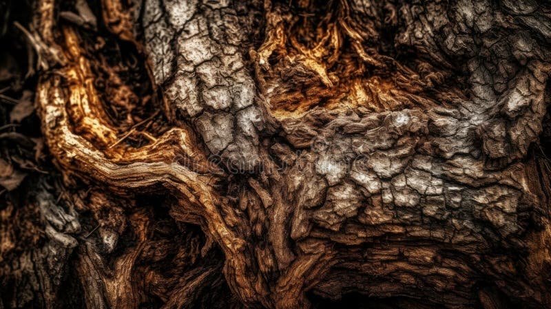 Rough and Barky Textures Tree Trunk. AI Generated Stock Illustration ...