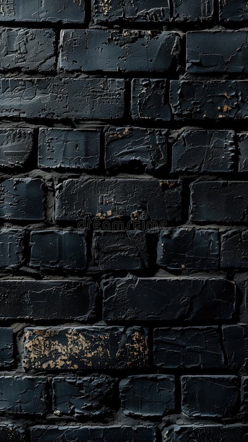 Rough Black Brick Wall with Textured Surface Stock Image - Image of ...