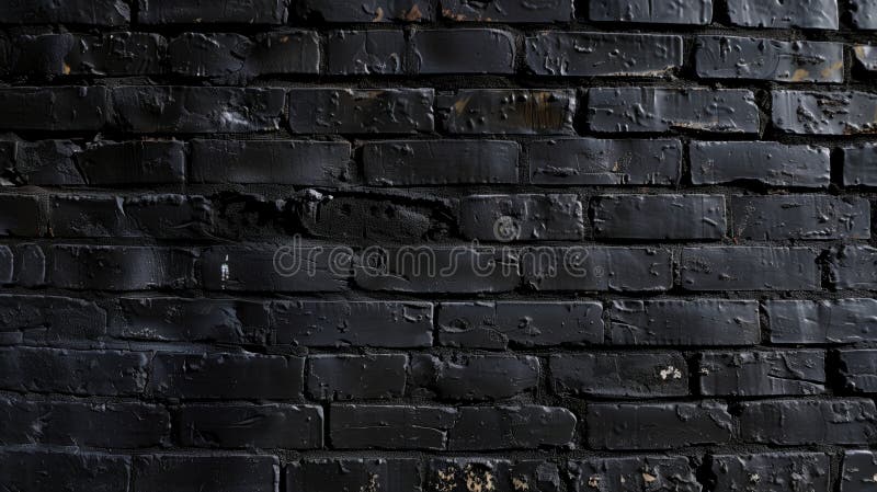 Rough Black Brick Wall with Textured Surface Stock Photo - Image of ...