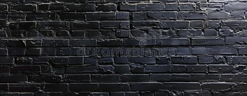 Rough Black Brick Wall with Textured Surface Stock Photo - Image of ...