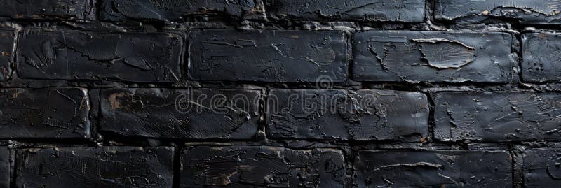 Black Painted Brick Wall with Textured Surface. Industrial and Urban ...