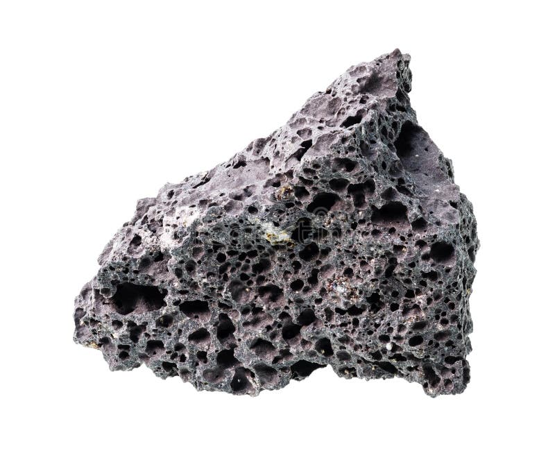 Rough Black Pumice Rock Cutout on White Stock Image - Image of ...