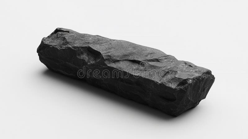 Rough Black Stone Raw Rock Texture Natural Stone Element Isolated on ...