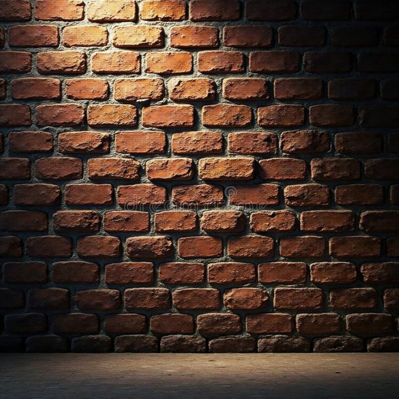Rough Brick Wall, Dramatic Backlighting Reveals Deep Shadows, Moody ...