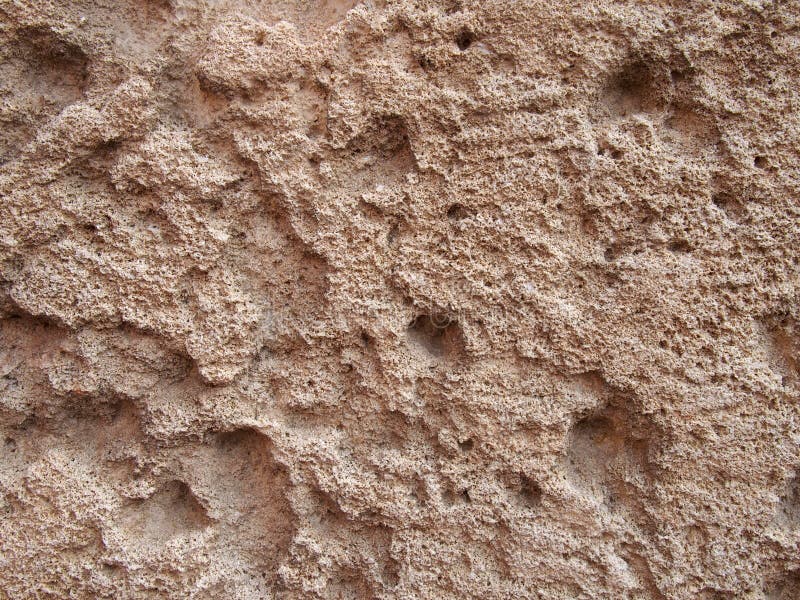 Rough Brown Pitted Eroded Limestone Surface Texture Background Stock ...
