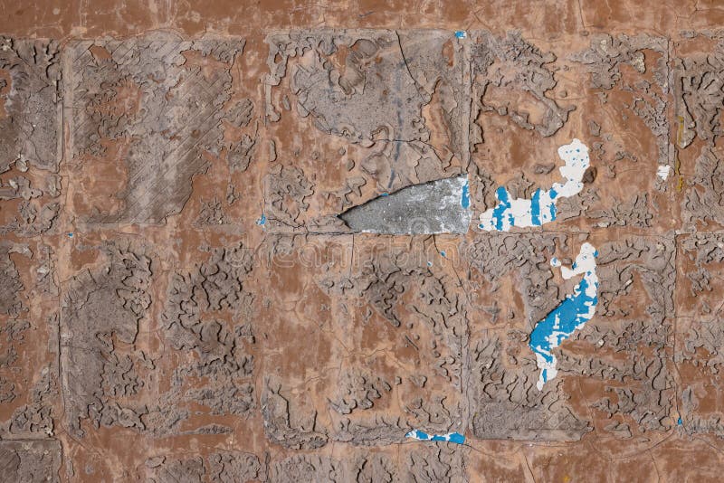 Rough Brown Wall Texture with Pieces of Glue and Stucco in Place of Old ...