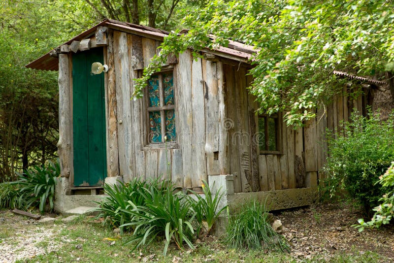Rough Built Shack in the Forest Stock Photo - Image of mexico, hideaway ...