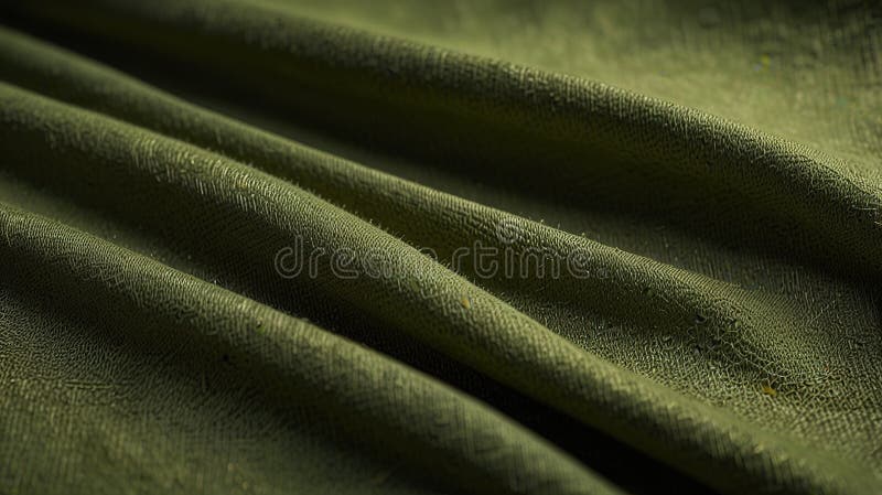 Rough Canvas Cloth Surface in Olive Green, Illuminated by Soft ...