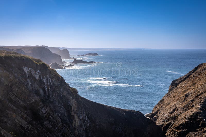 Rough Cliffs Along the Vicentina Coast Stock Photo - Image of vicentina ...