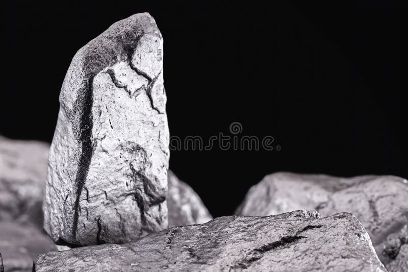 Cobalt Stone on Black Isolated Background. Industrial Ore Used in ...