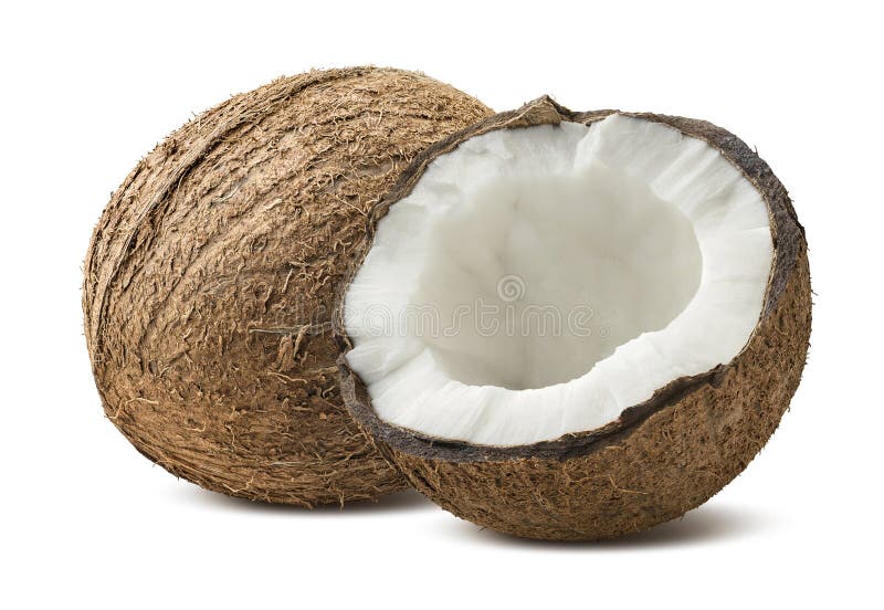 Coconut Milk Pouring Side View Isolated on White Background Stock Photo ...