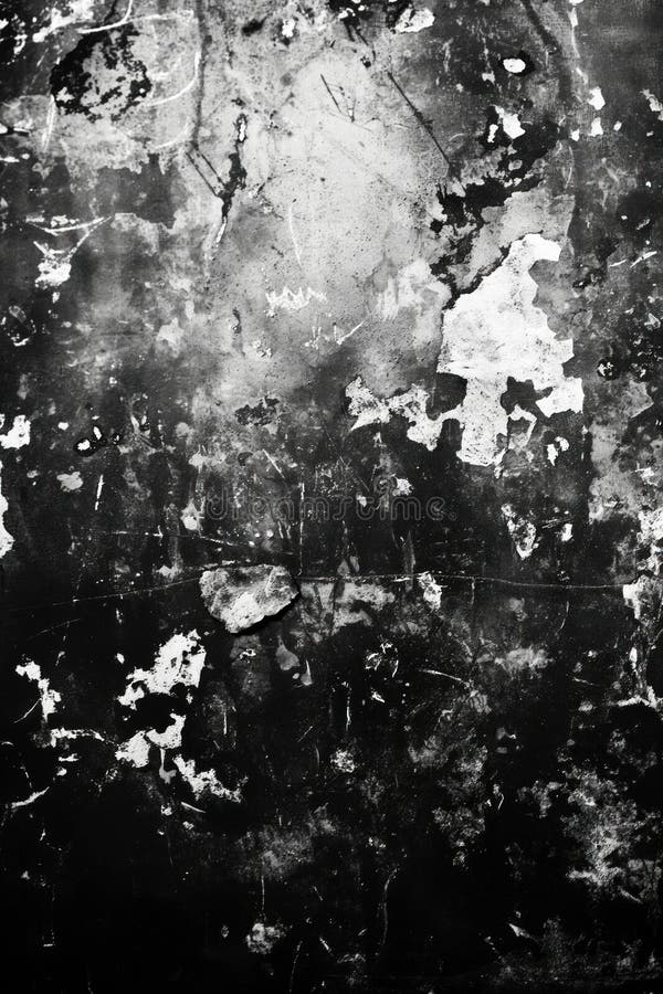 Rough Concrete Wall Covered in Grime and Dirt. Abstract Black and White ...
