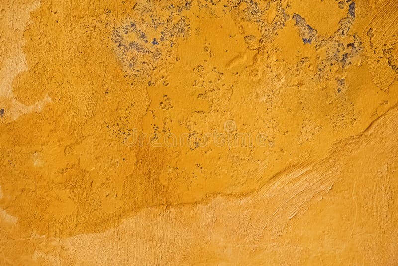 Concrete Wall In Bright Yellow Color Stock Photo - Image of closeup ...