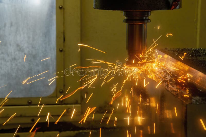 The Rough Cutting Process of Machining Center Stock Photo - Image of ...