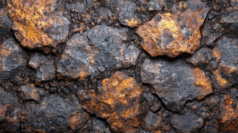 Rough Dark Grey and Orange Rock Surface Texture Stock Illustration ...